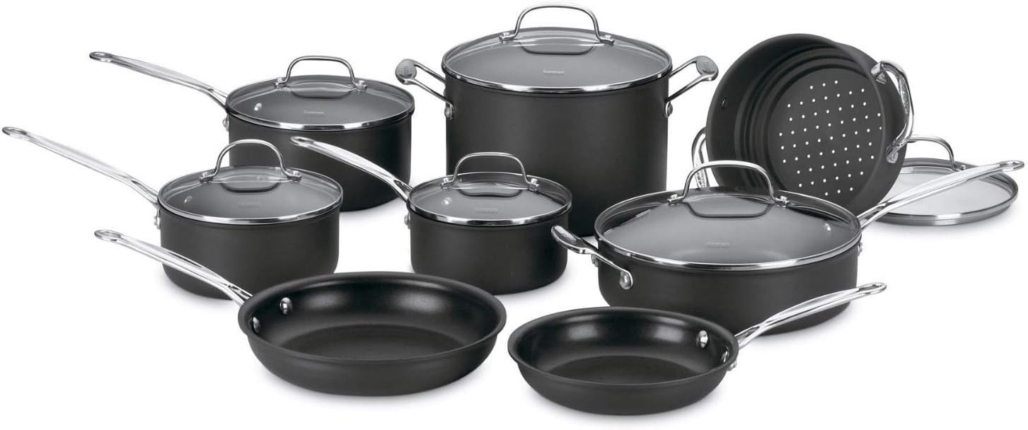 Cuisinart 14-Piece Cookware Set, Chef's Classic NonStick Hard Anodized ...