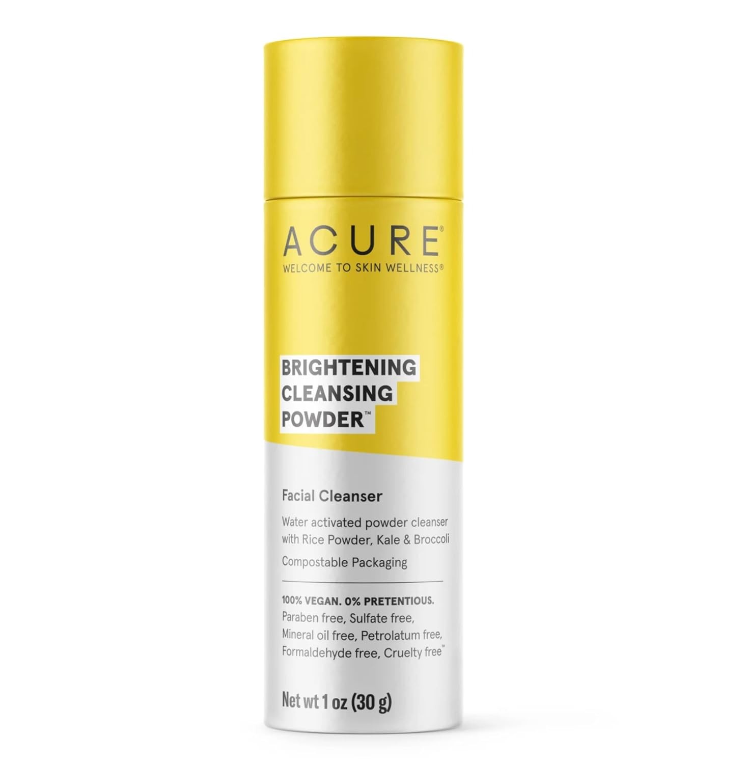Acure Brightening Cleansing Powder - Concentrated Cleanser, Moisture ...