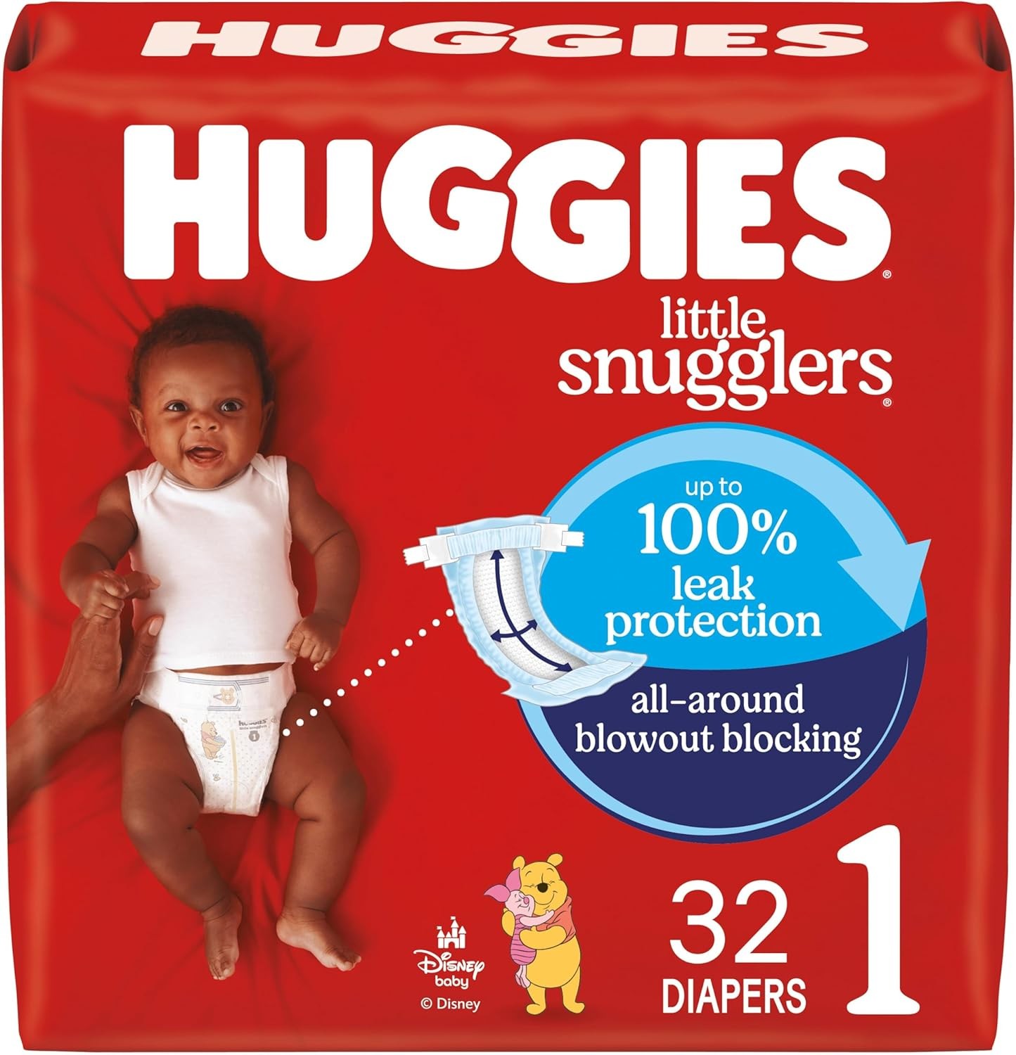 Huggies Size 1 Diapers, Little Snugglers Baby Diapers, Size 1 (8-14 lbs ...