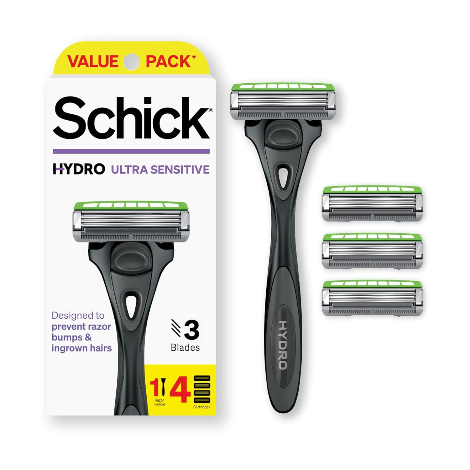 Schick Hydro Ultra Sensitive Razors for Men | 3-Blade Mens Razors for ...