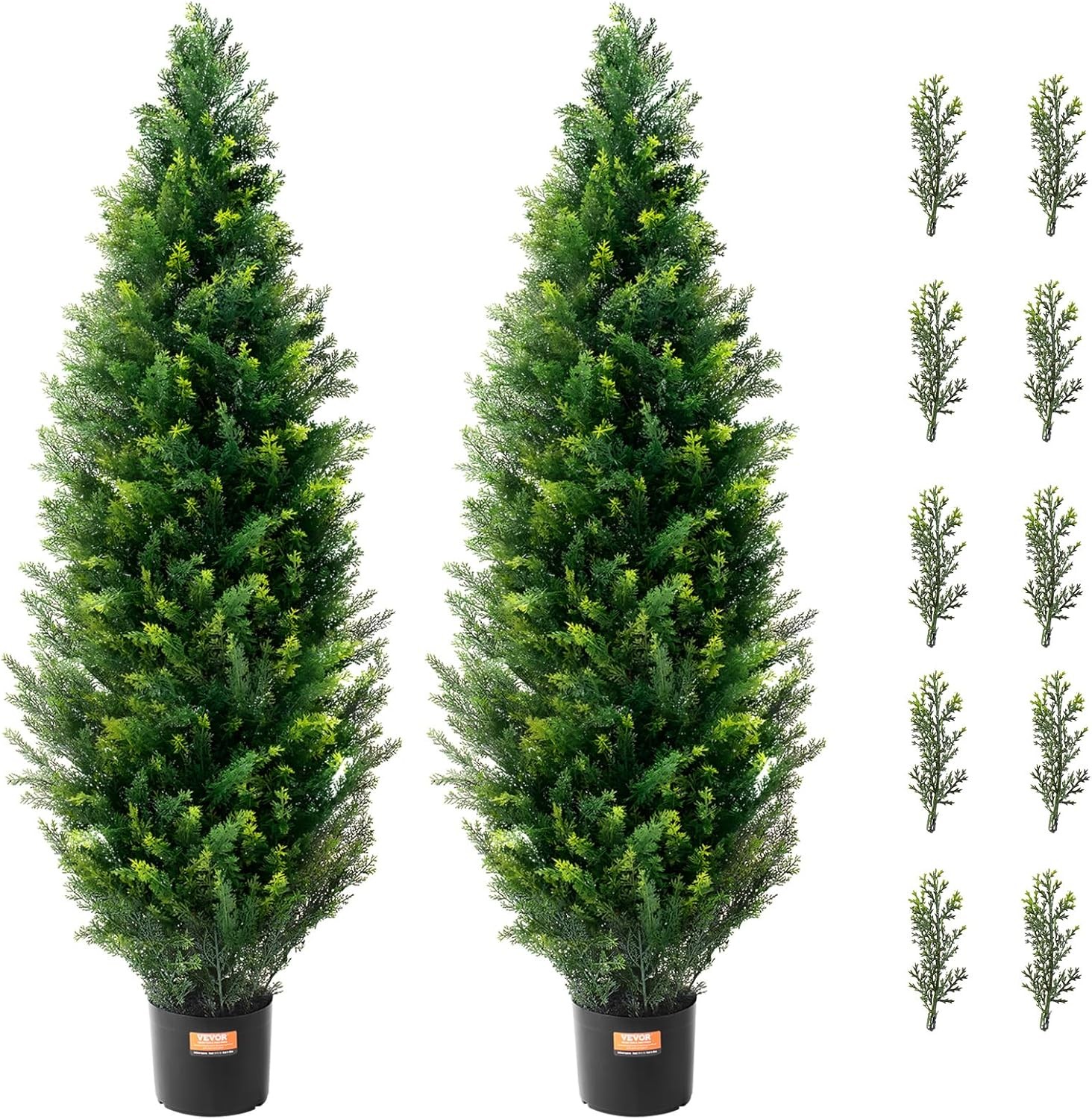 VEVOR Artificial Topiary Cedar Tree, 48 inch Tall (2 Pieces), with ...