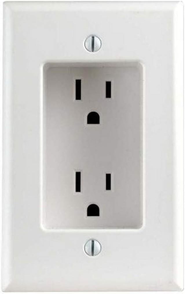 Leviton 689-W 15 Amp 1-Gang Recessed Duplex Receptacle, Residential ...