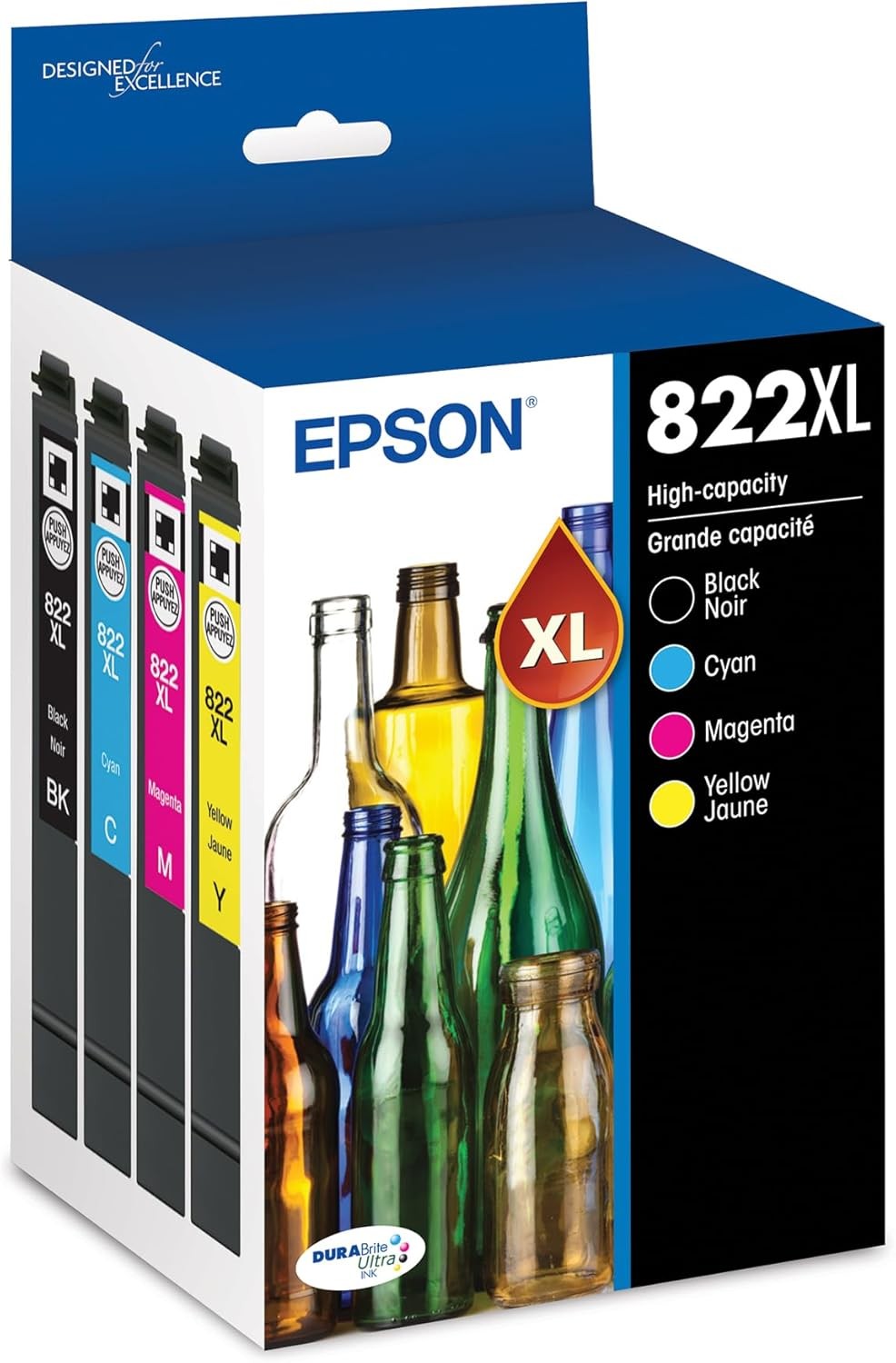 Epson 822 DURABrite Ultra Ink High Capacity Black & Color Cartridge ...
