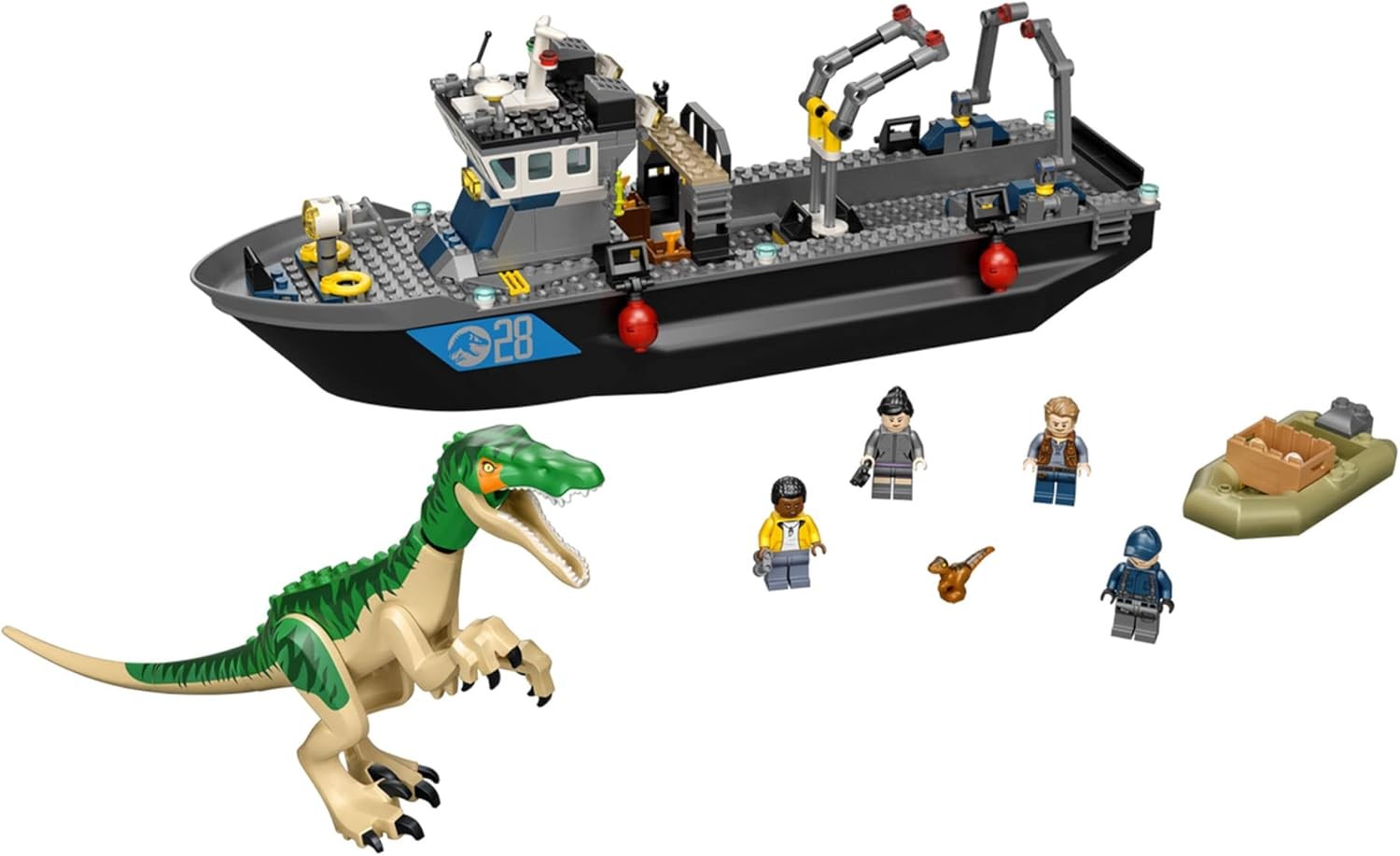 LEGO Jurassic World Baryonyx Dinosaur Boat Escape 76942 Building Kit ...