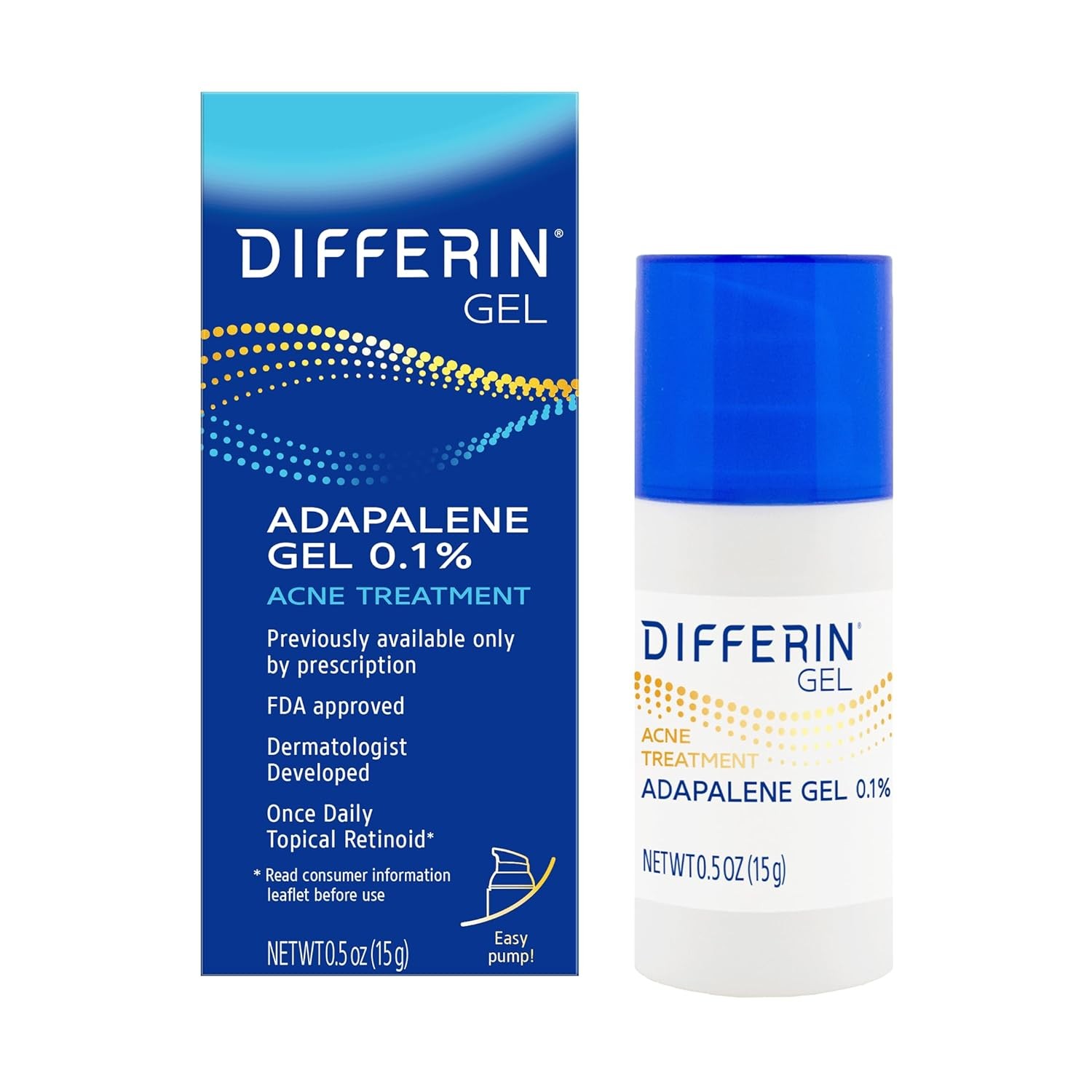 Differin Acne Treatment Gel, 30 Day Supply, Retinoid Treatment for Face ...