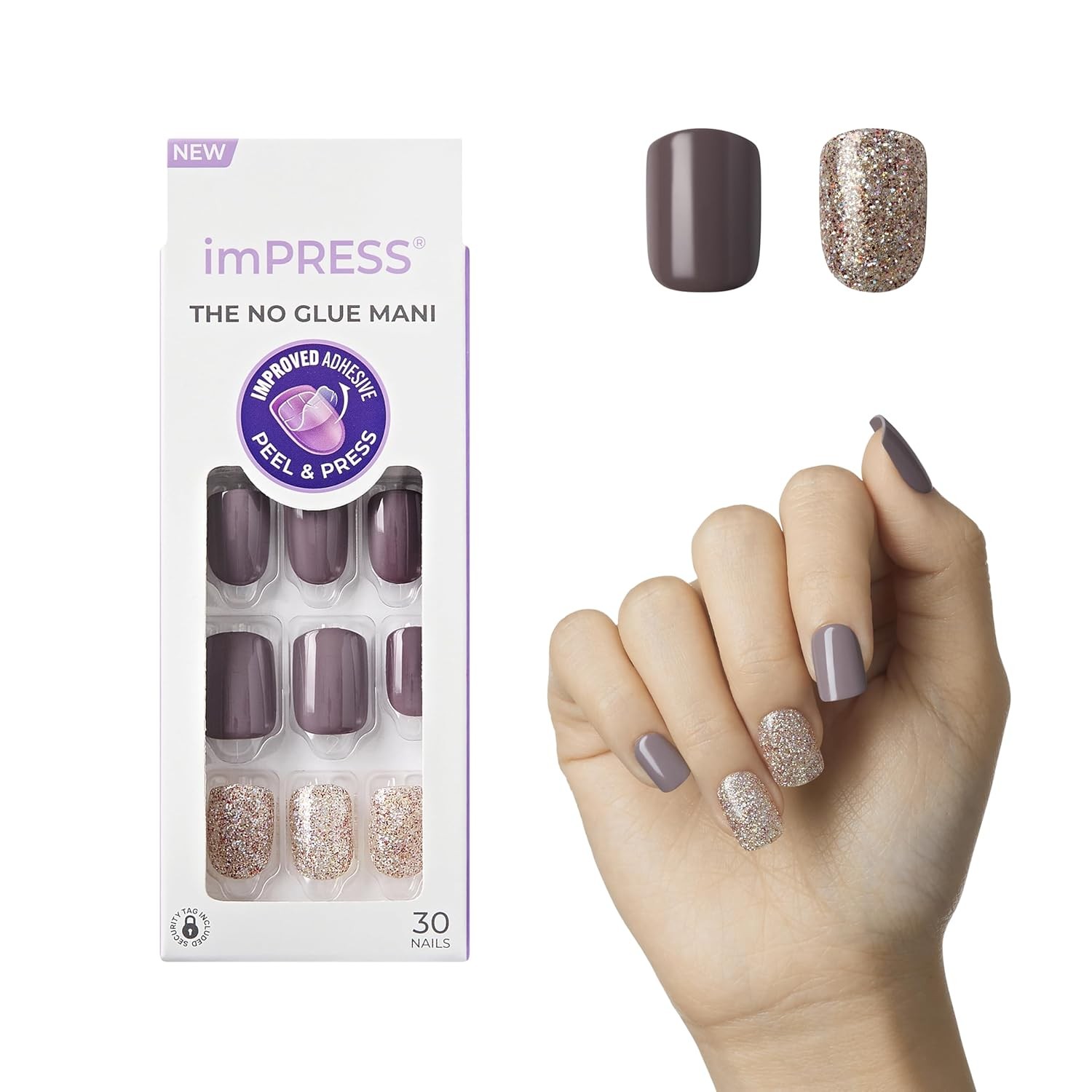 KISS imPRESS Press-On Manicure, Nail Kit, PureFit Technology, Short ...