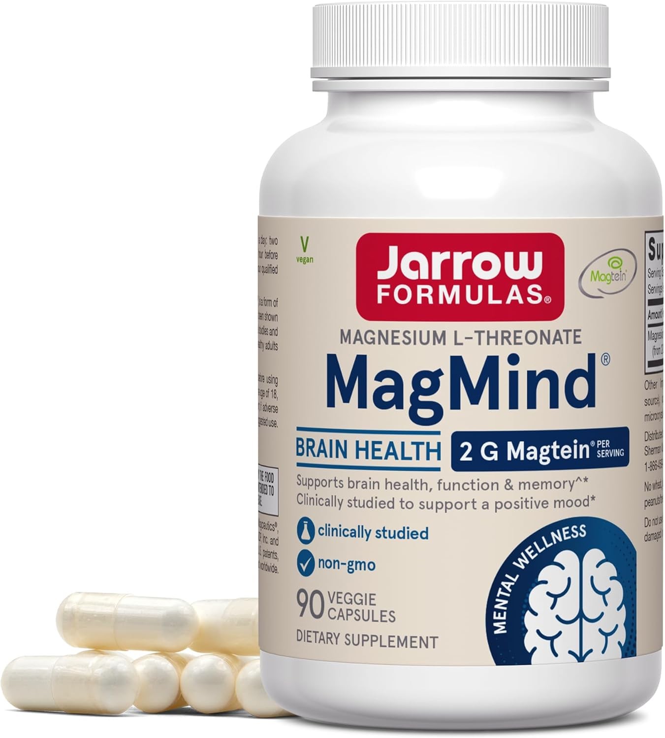 Jarrow Formulas Magnesium L-Threonate, MagMind Magtein Magnesium ...