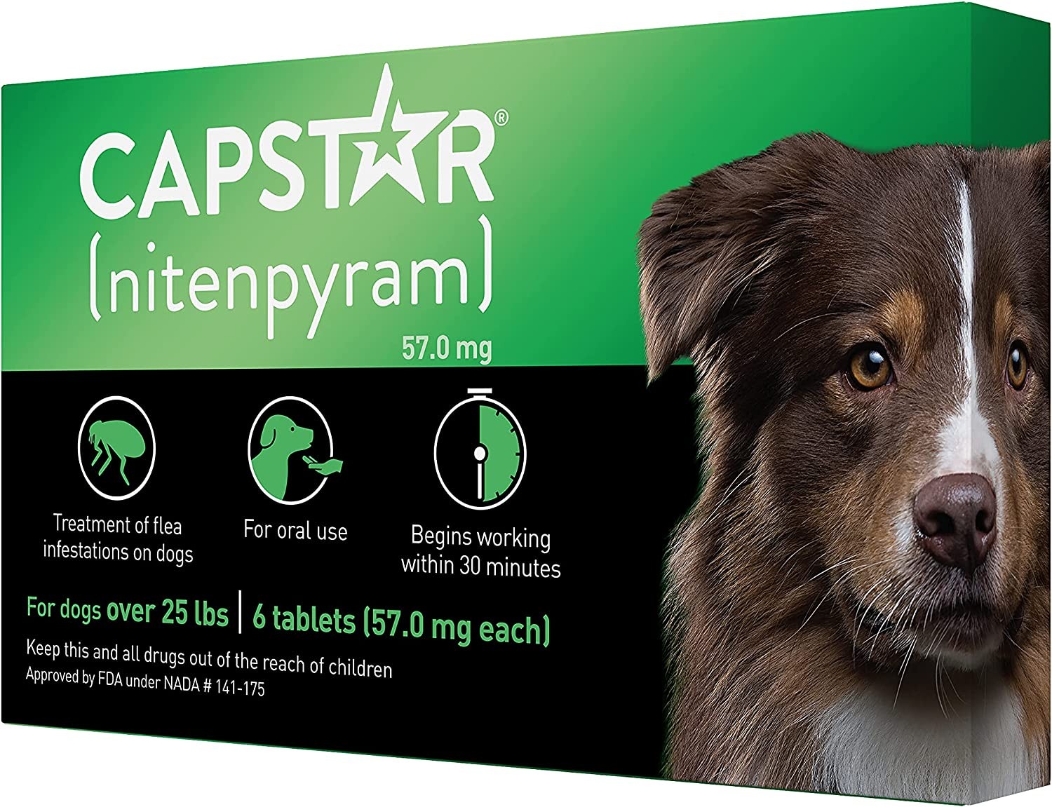 Capstar (nitenpyram) for Dogs, Fast-Acting Oral Flea Treatment for Dogs ...
