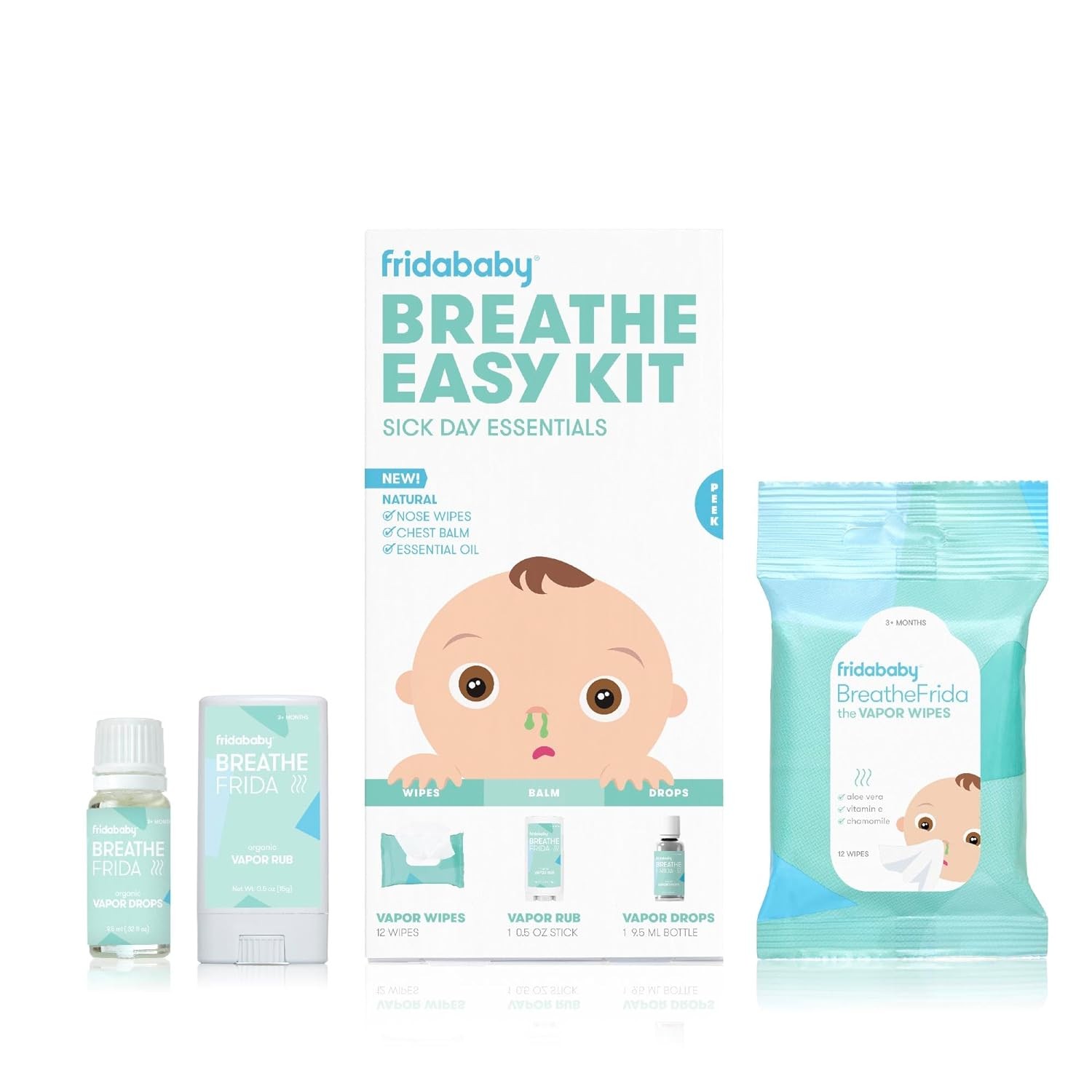 Frida Baby Breathe Easy Kit Sick Day Baby Essentials - 3pc Set Includes ...
