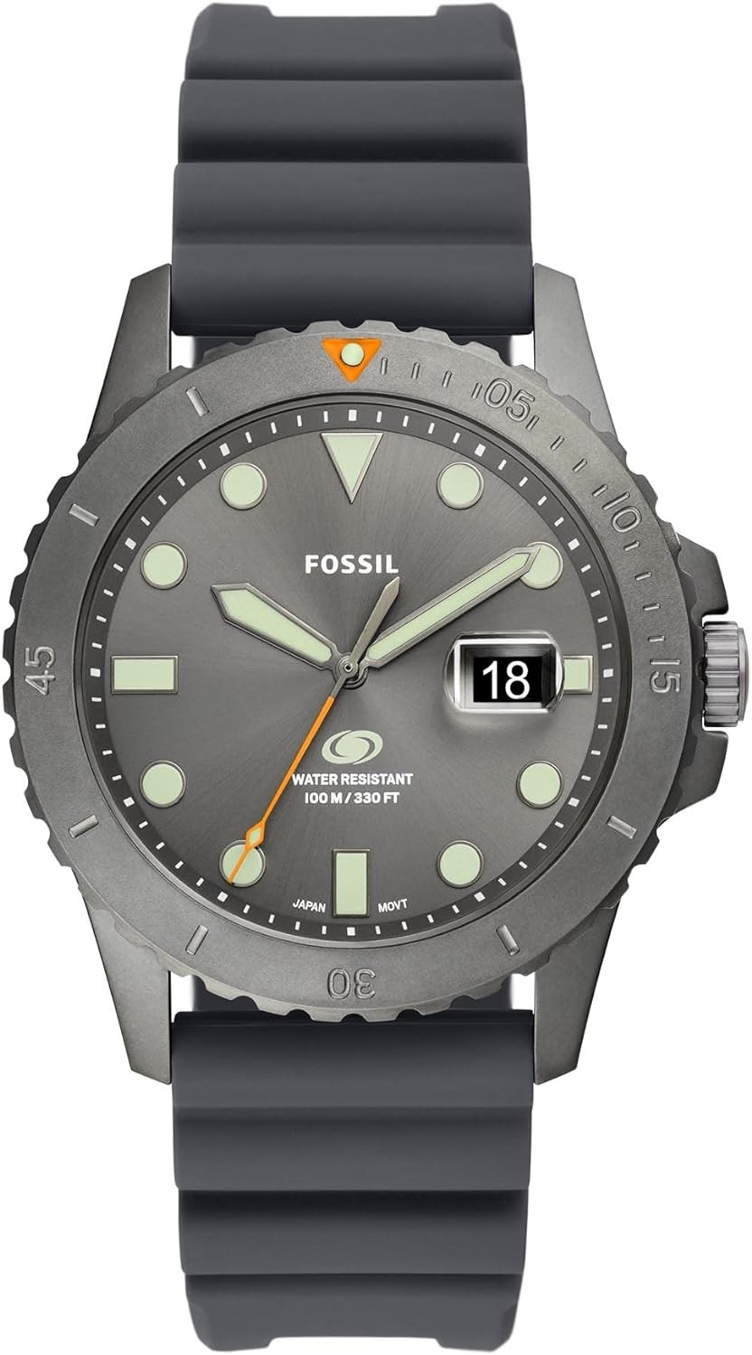 Fossil Blue Men's Dive-Inspired Sports Watch with Stainless Steel ...