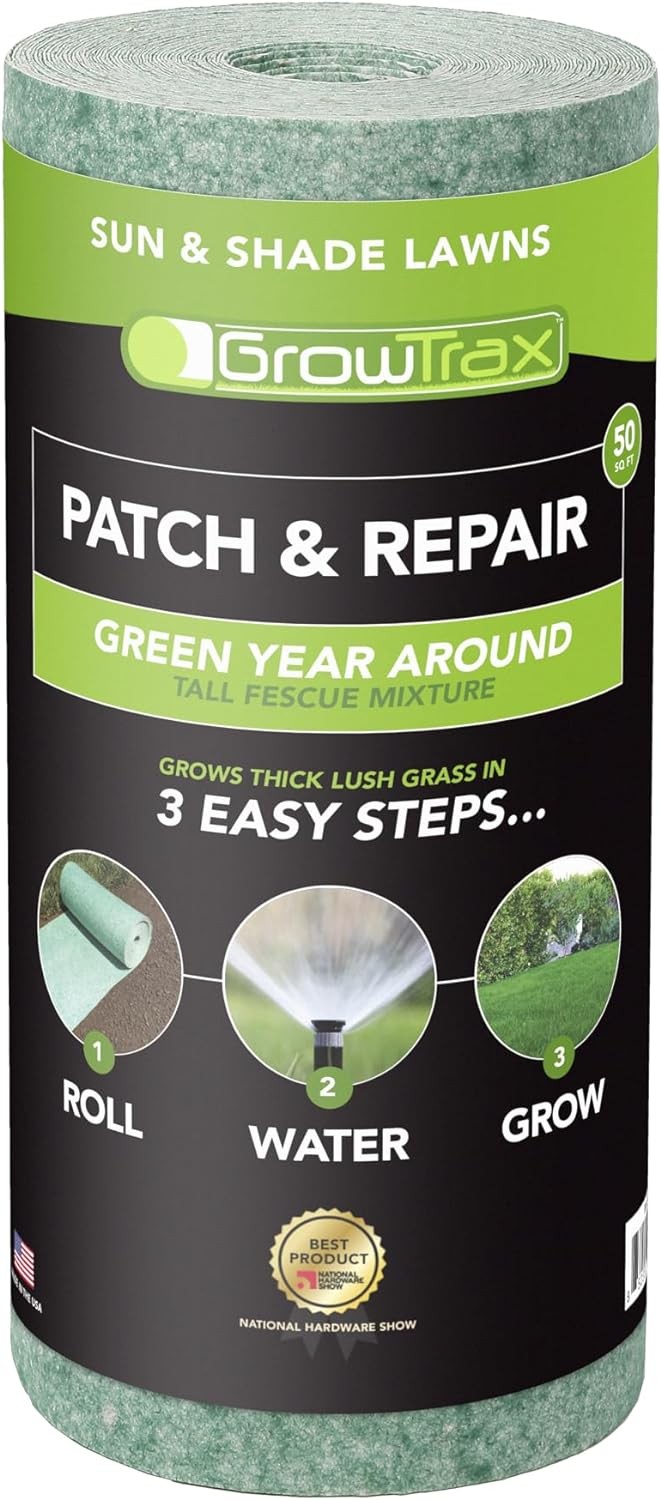 Growtrax Biodegradable Grass Seed Mat, Year Round Green - 50 Sq Ft ...