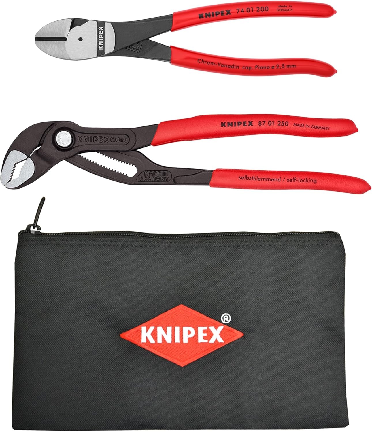 KNIPEX 9K 00 80 124 US Cobra 10 in. Box Joint Pliers/8 in. Diagonal ...