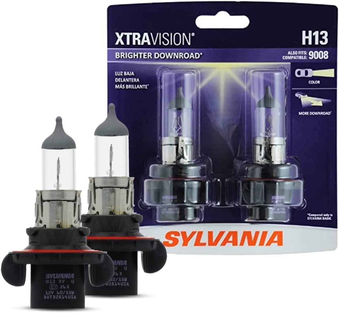 SYLVANIA H13 XtraVision Halogen Headlight Bulb, (Contains 2 Bulbs ...