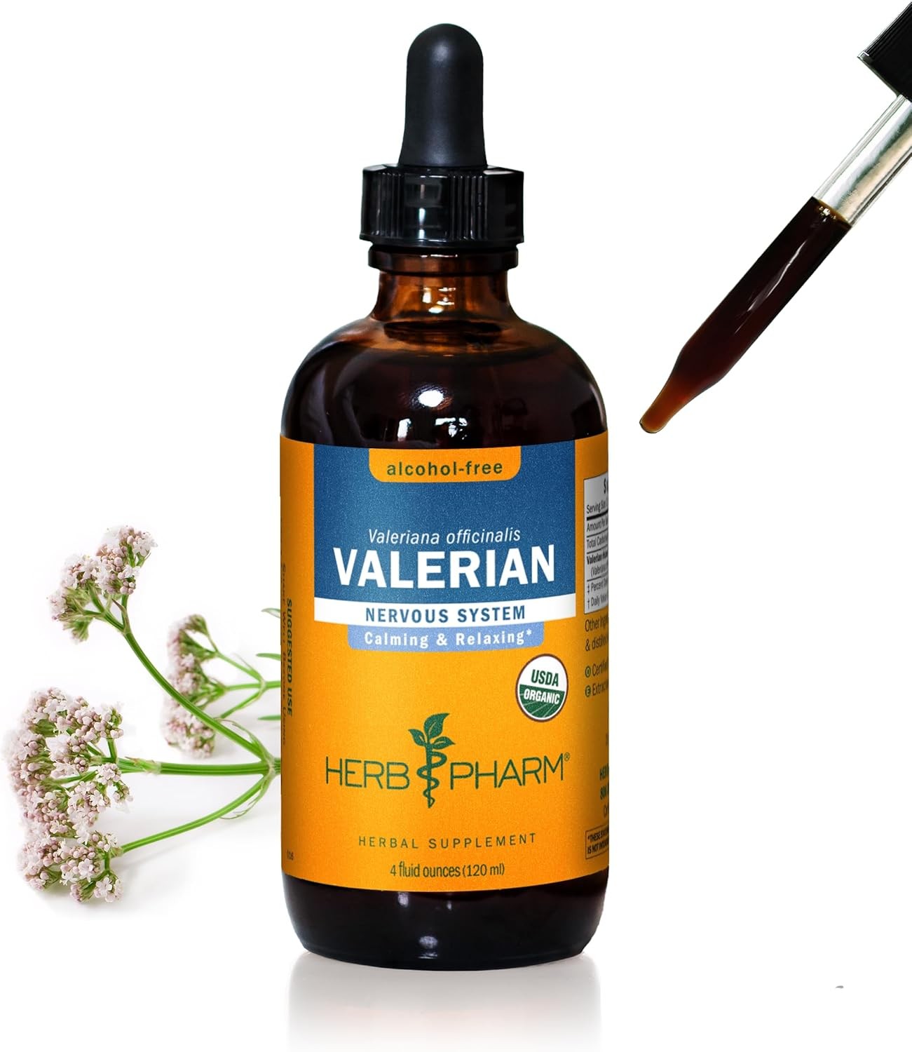 Herb Pharm Certified Organic Valerian Root Liquid Extract for ...