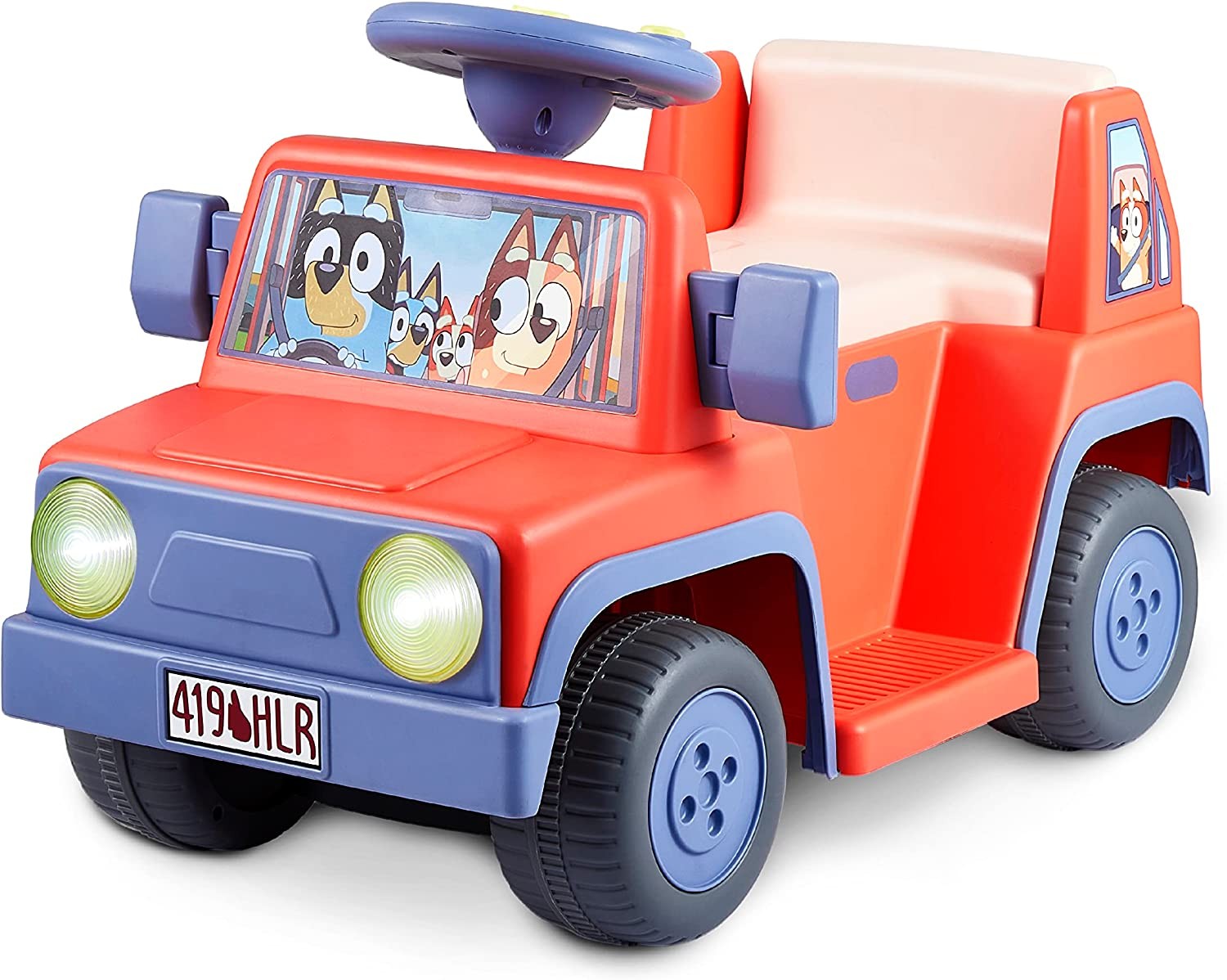 Bluey 6V Ride On Car for Toddlers - Interactive Electric Car for Kids ...