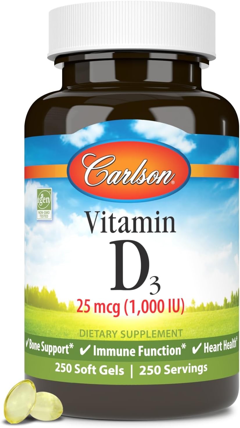 Carlson - Vitamin D3, 1000 IU (25 mcg), Bone Health, Muscle Health ...