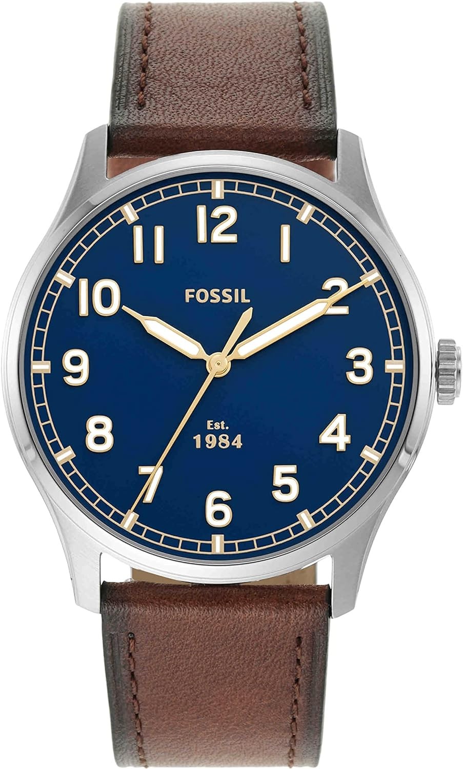 Fossil Dayliner Men's Watch with Slim Case and Genuine Leather Band ...