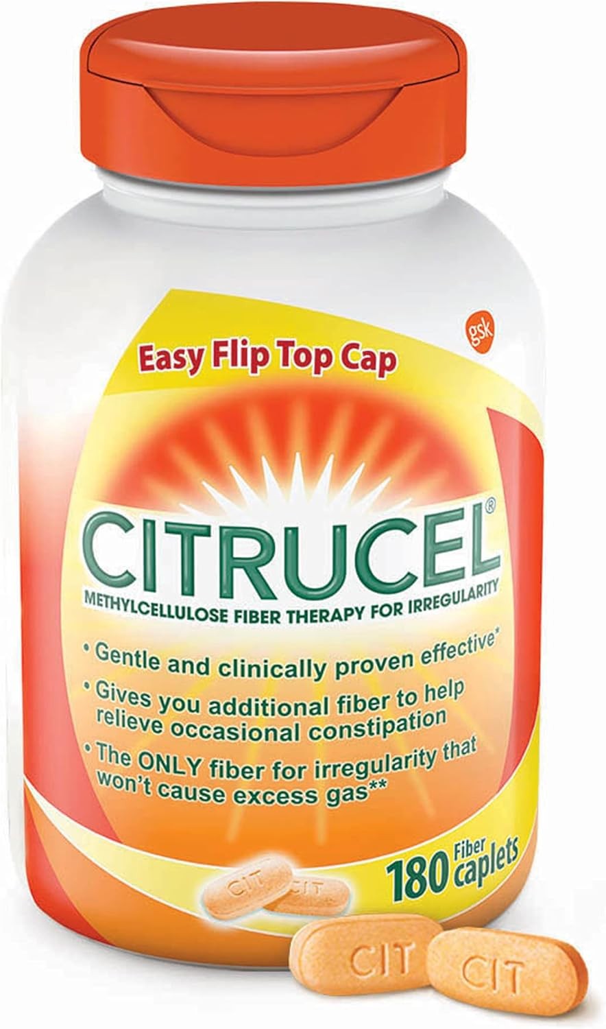 Citrucel Fiber Therapy Caplets for Irregularity, Easy to Swallow ...