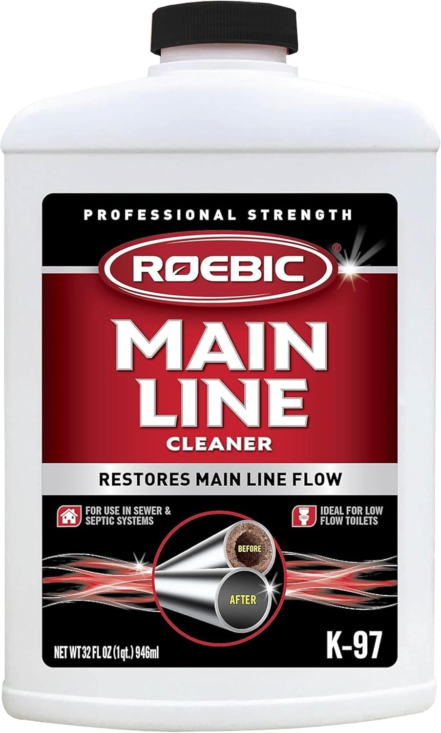 Roebic K-97 Liquid Main Line Cleaner with Bacteria Enzymes, Eliminates ...