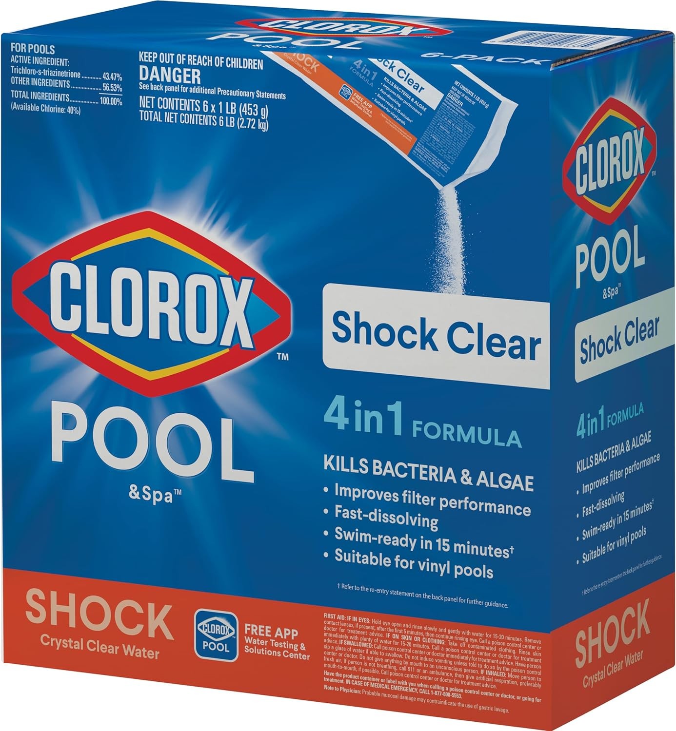 Clorox® Pool&Spa™ Shock Clear, for Crystal Clear Swimming Pool Water ...