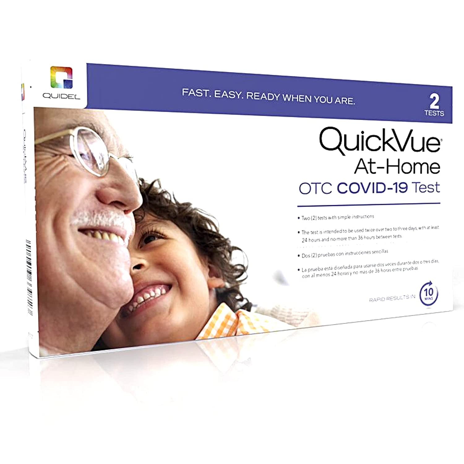 QuickVue At-Home OTC COVID-19 Test Kit, Self-Collected Nasal Swab ...