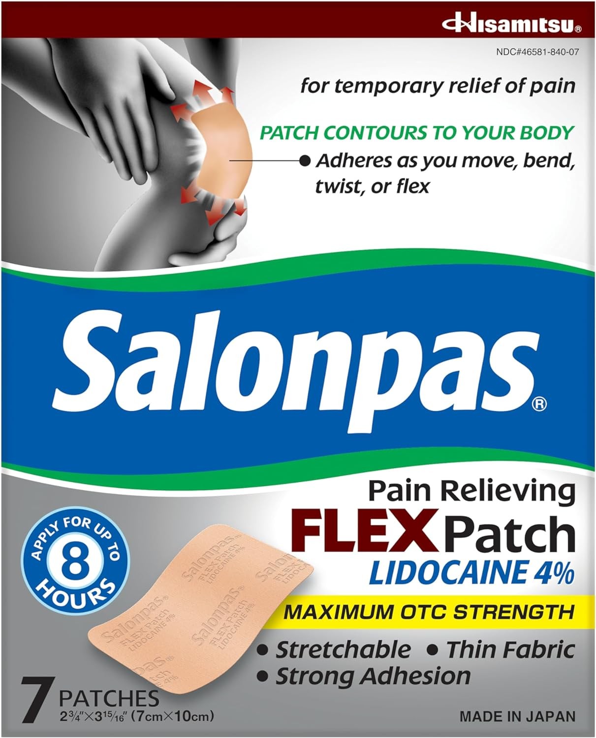 Salonpas Maximum OTC Strength Lidocaine 4% Pain Relieving Flex Patch ...