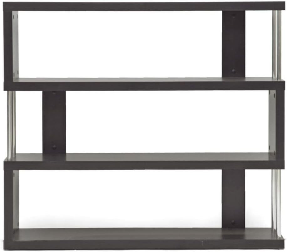 Baxton Studio 3-Shelf, Dark Brown Barnes Modern Bookcase Best Deals and ...