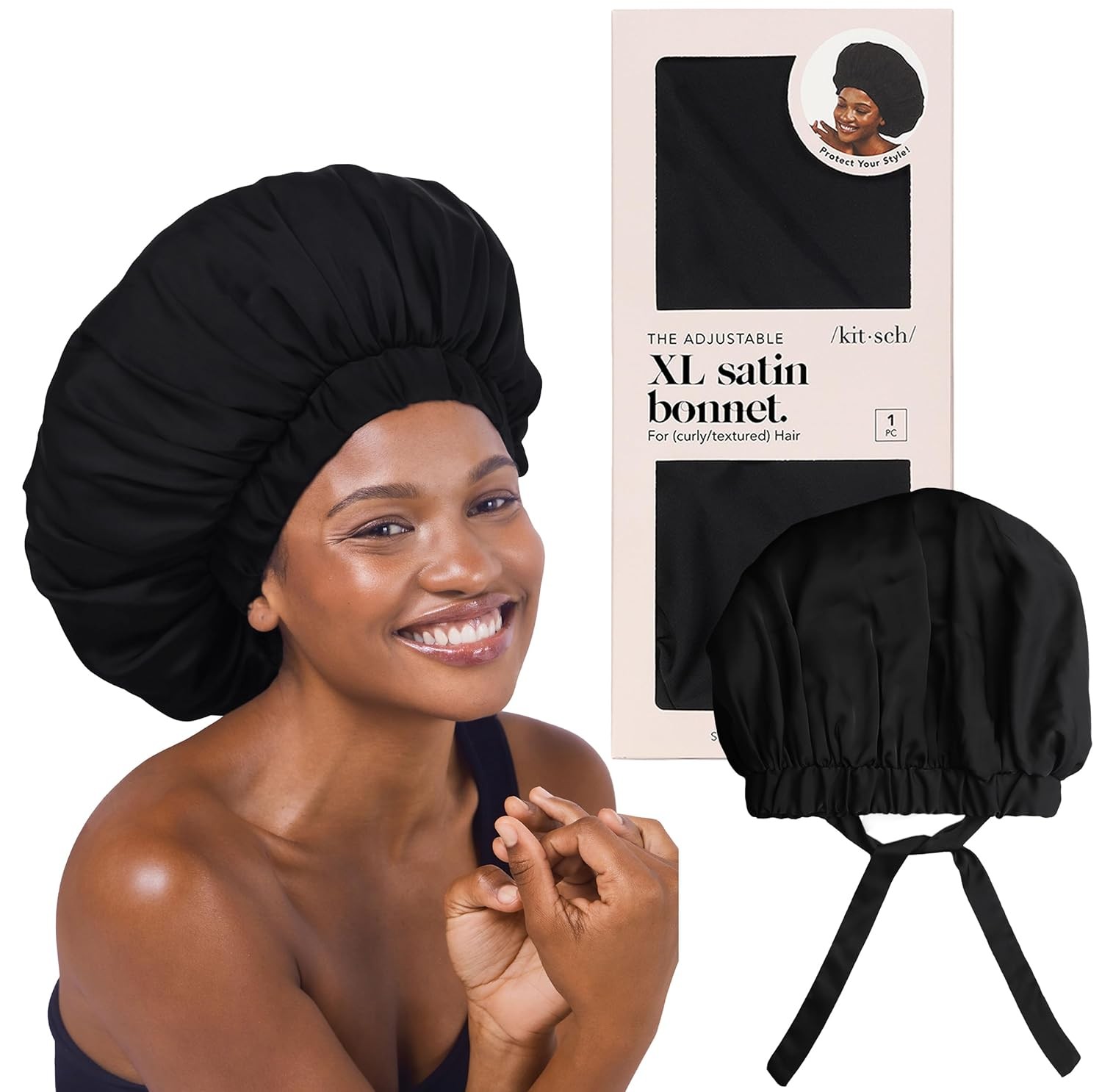 Kitsch XL Satin Bonnet for Sleeping - Softer Than Silk Hair Bonnet for ...