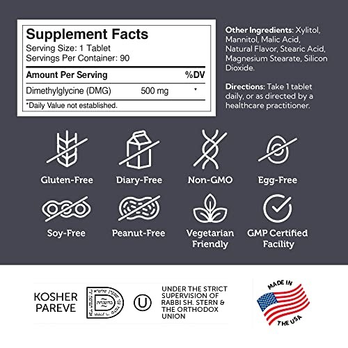 Zahler DMG 500mg - DMG Dimethylglycine Supplement for Endurance ...