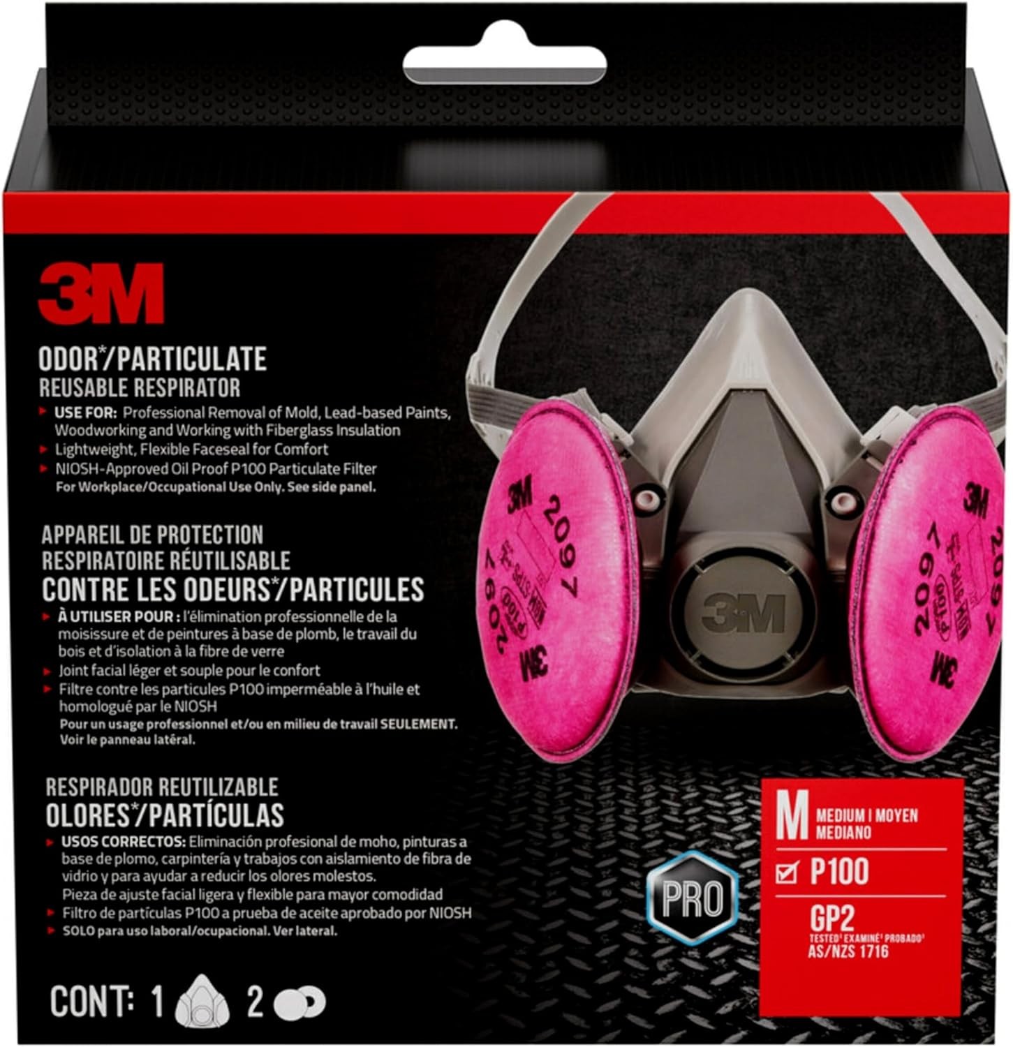 3M P100 Performance Mold & Lead Paint Removal Respirator, Medium Size ...