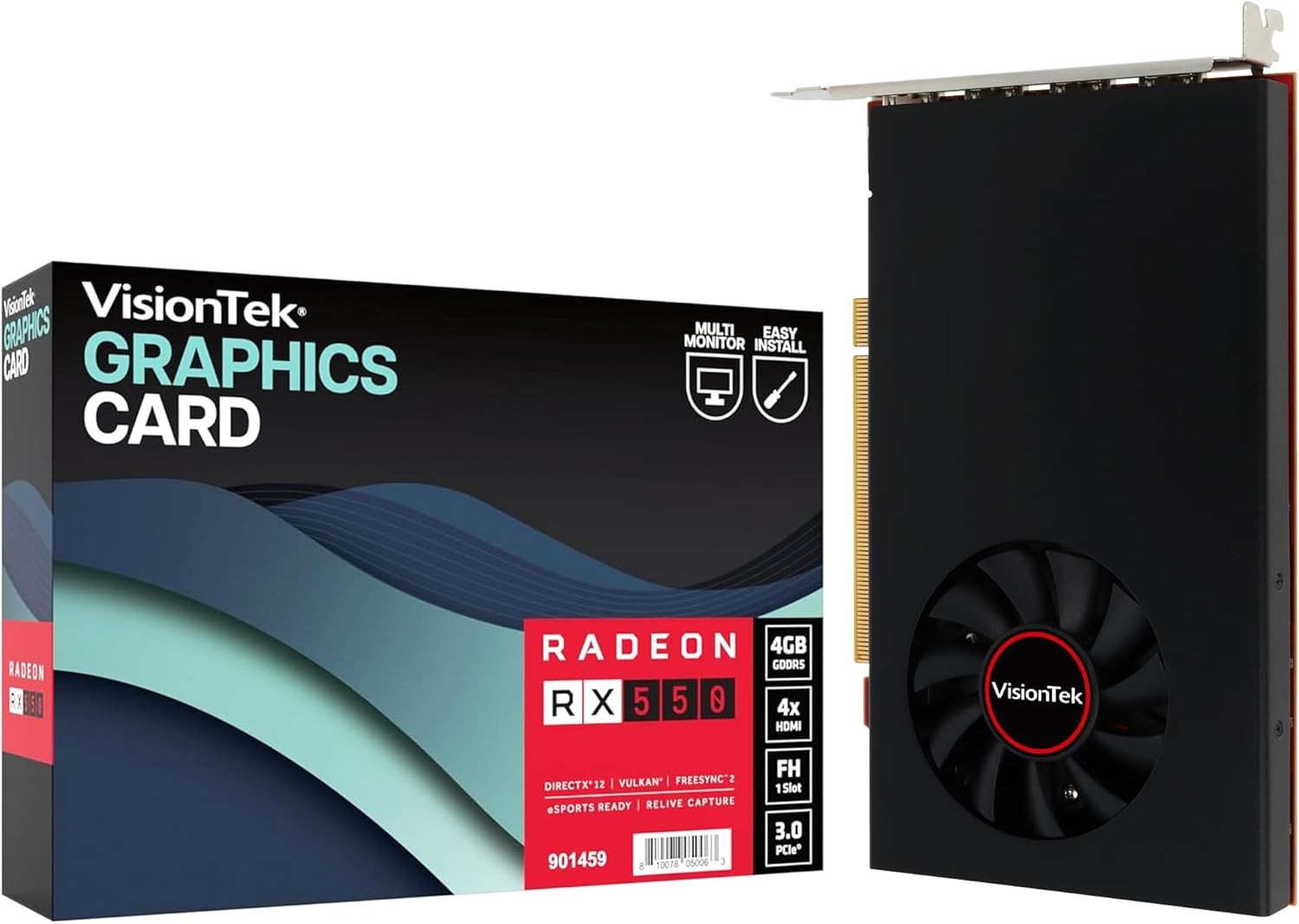 VisionTek AMD Radeon RX 550 4GB GDDR5 for PC – Computer Graphics Card ...