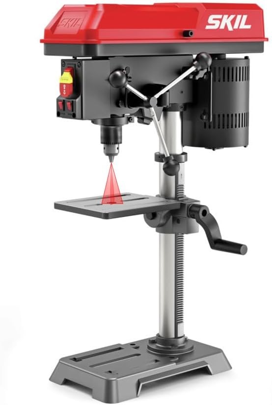 SKIL 6.2 Amp 10 In. 5-Speed Benchtop Drill Press with Laser Alignment ...