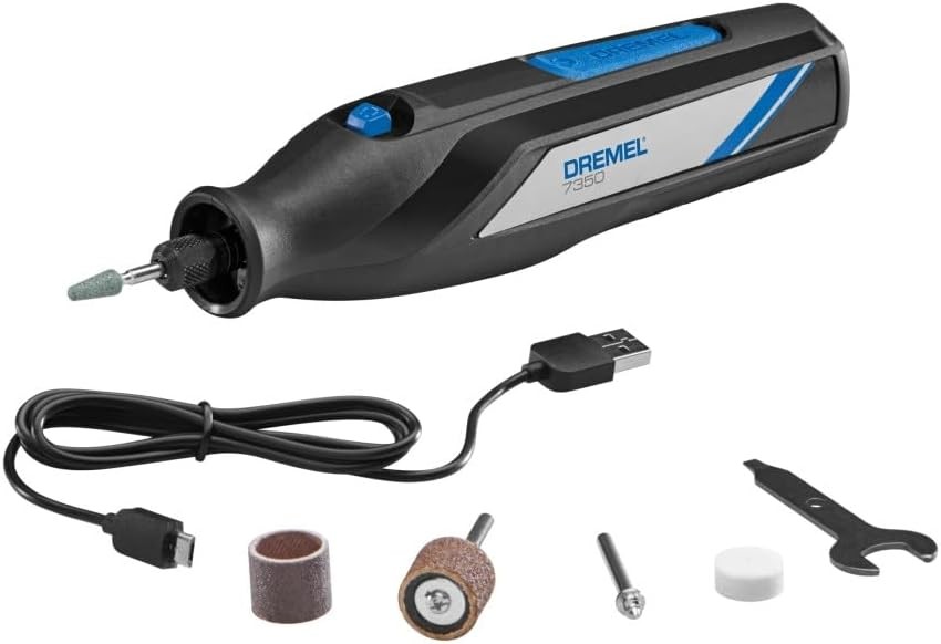 Dremel 7350 4V Cordless Rotary Tool Kit with 5 Accessories and USB-C ...