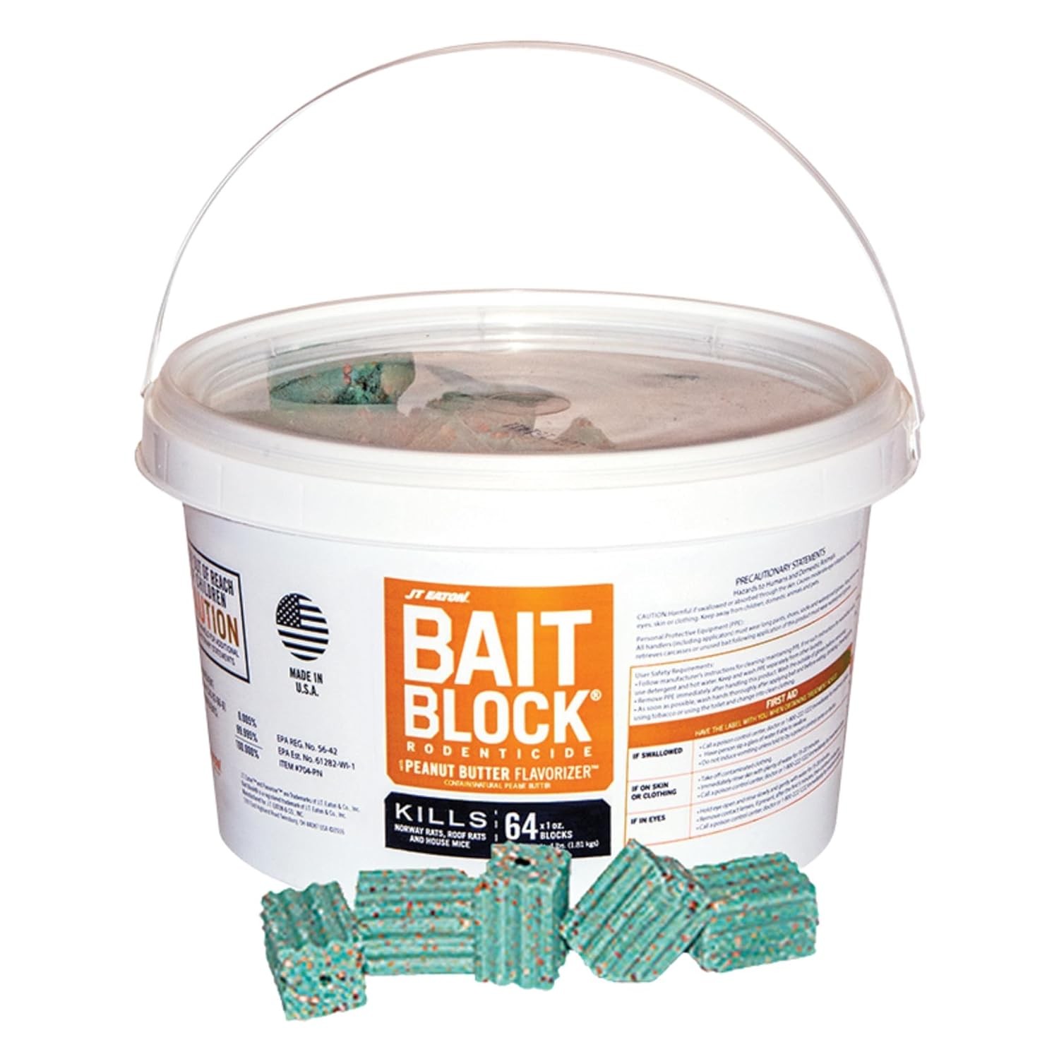 Bait Block Peanut Butter Flavor Rodenticide – 4 lb. Pail – Effective ...