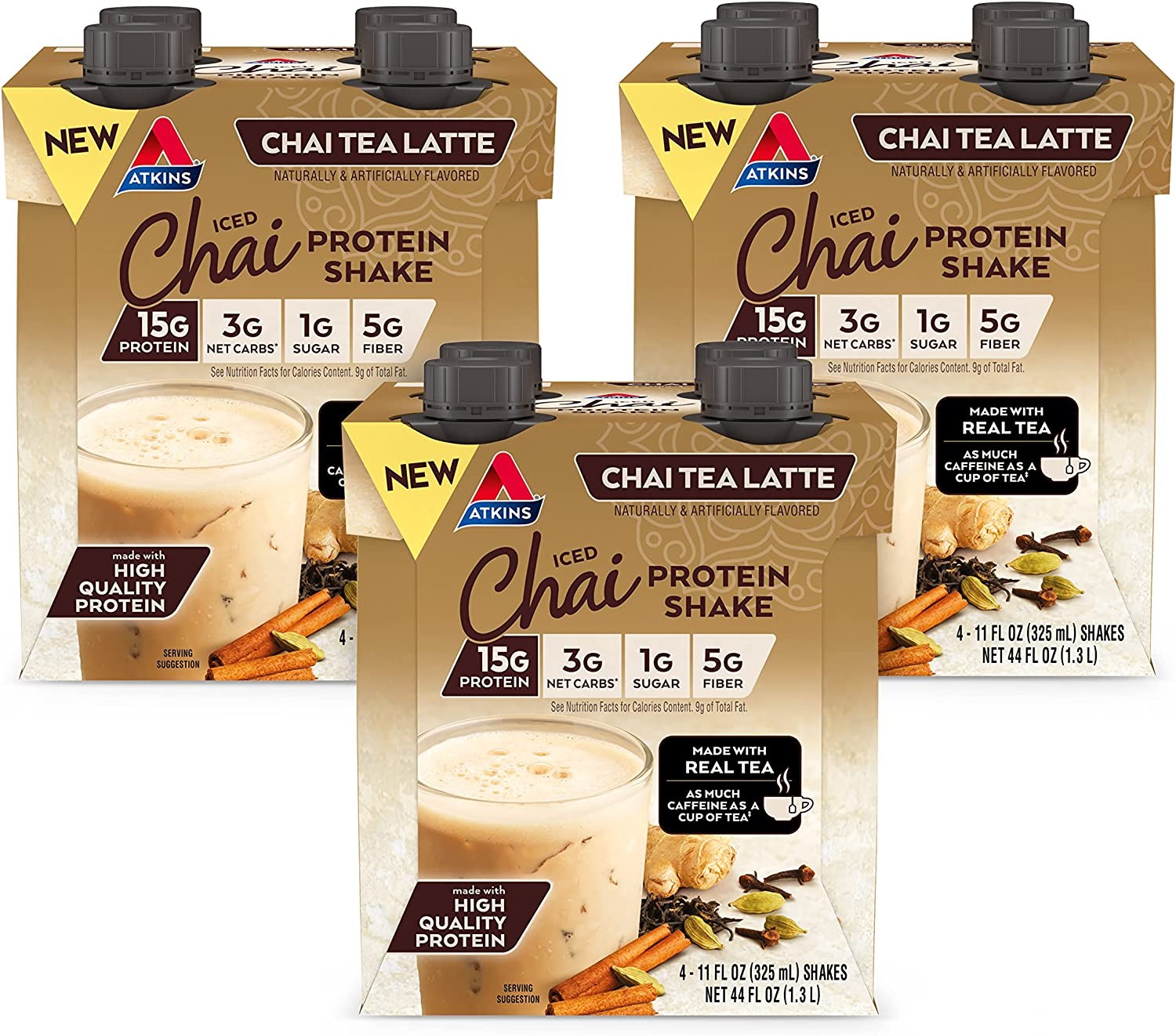 Atkins Iced Chai Tea Latte Protein Shake, 11 Fl Oz, Pack of 12 Best ...
