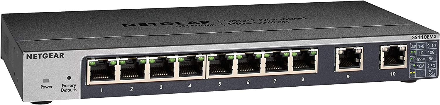 NETGEAR 10-Port Gigabit/10G Ethernet Plus Switch (GS110EMX) - Managed ...