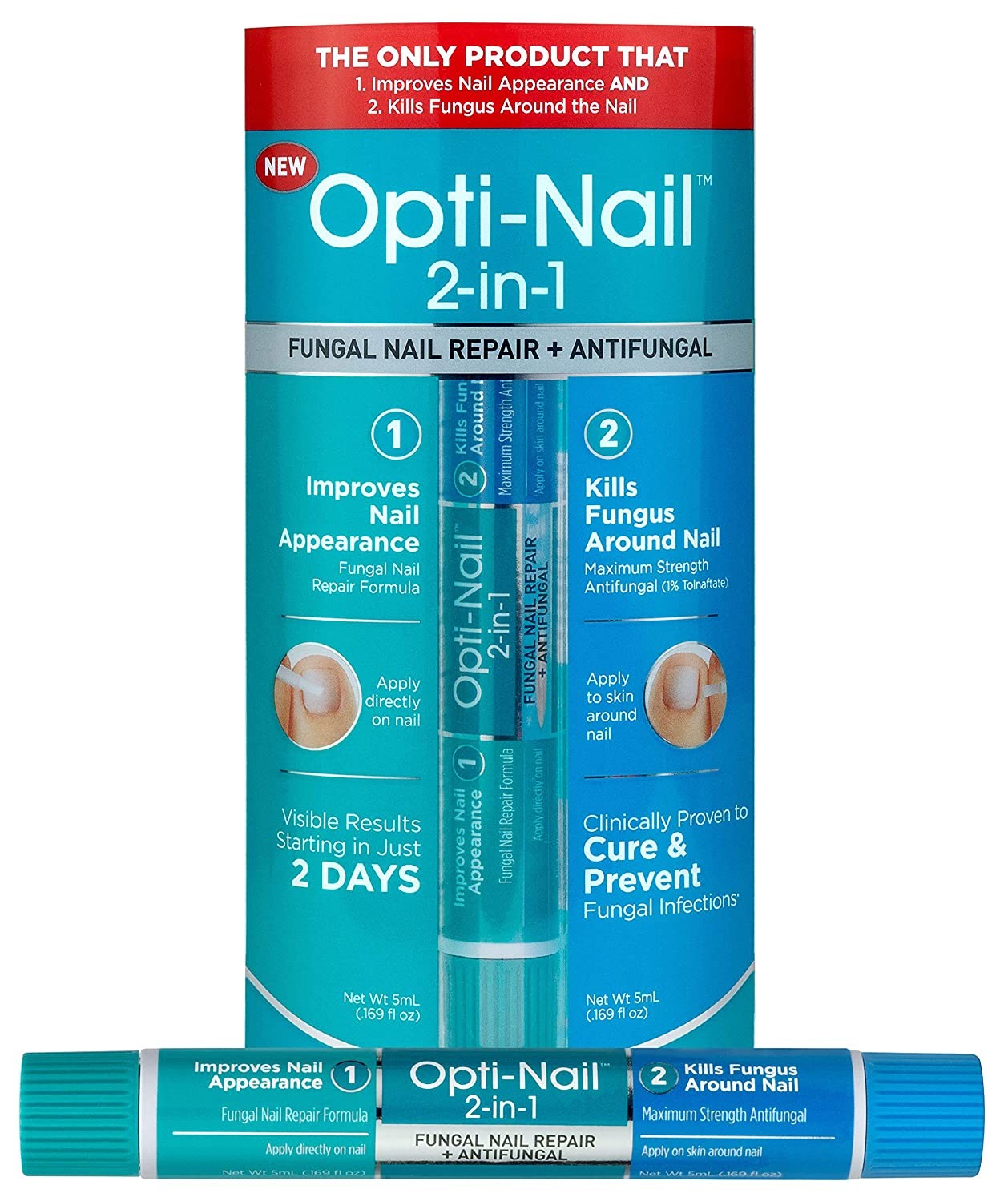 Opti-Nail 2-in-1 Fungal Nail Repair Plus Antifungal, Improves Nail ...