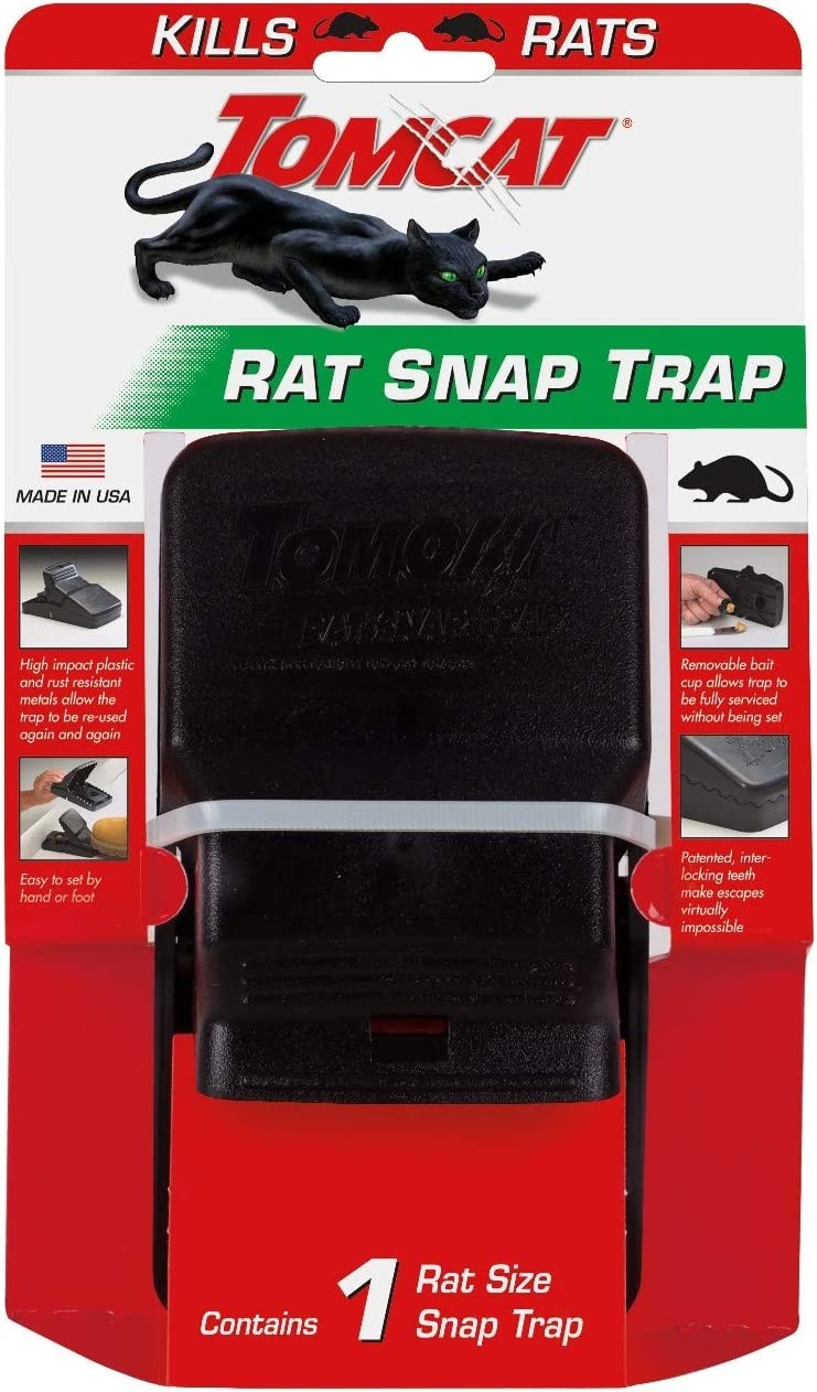 Tomcat Rat Snap Trap, 1 Rat Size Trap - Reusable - Effectively Kill ...