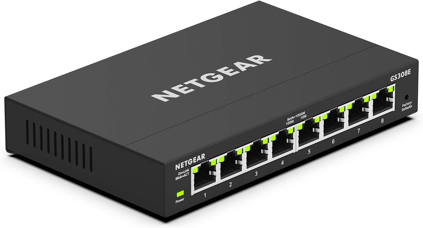 NETGEAR 8-Port Gigabit Ethernet Plus Switch (GS308E) - Desktop or Wall ...