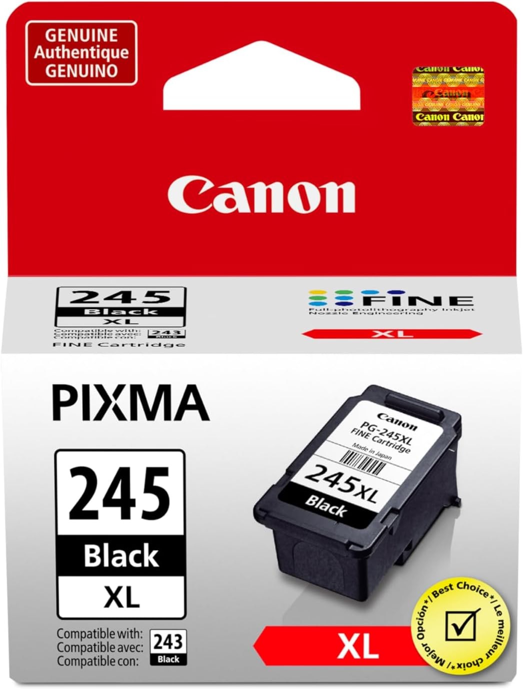 Canon PG-245 XL Genuine Black Ink Cartridge, Compatible with iP2820 ...