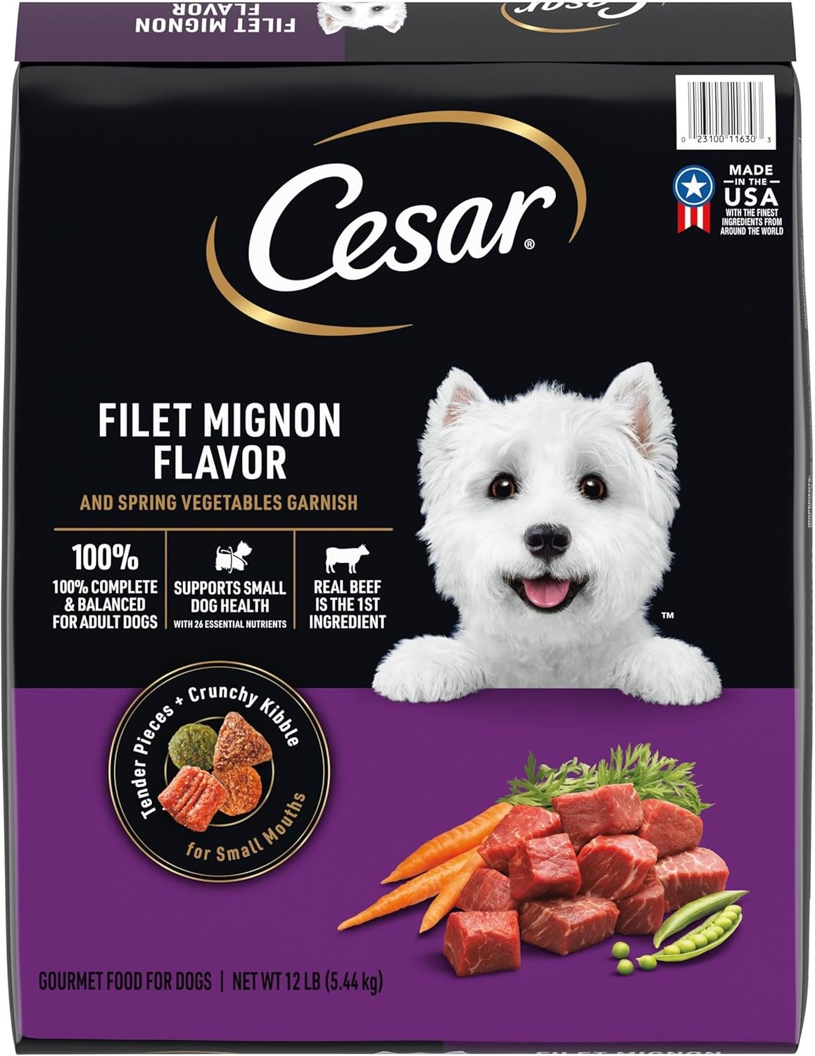 Cesar Small Breed Dry Dog Food Filet Mignon Flavor and Spring ...
