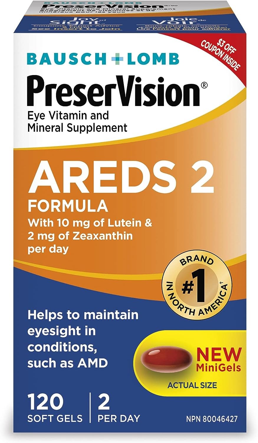PreserVision AREDS 2 Eye Vitamin & Mineral Supplement, Contains Lutein, Vitamin C, Zeaxanthin ...