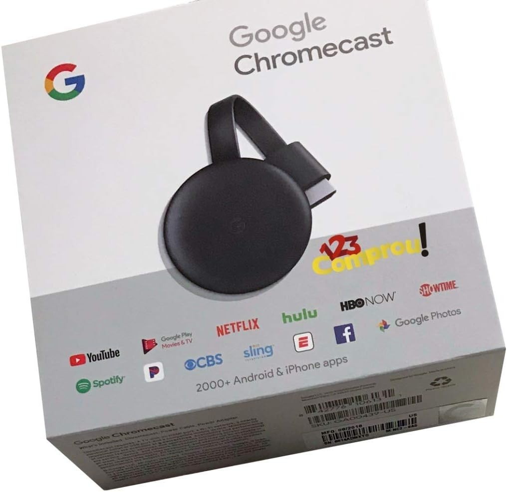 Google Chromecast - Streaming Device with HDMI Cable - Stream Shows ...