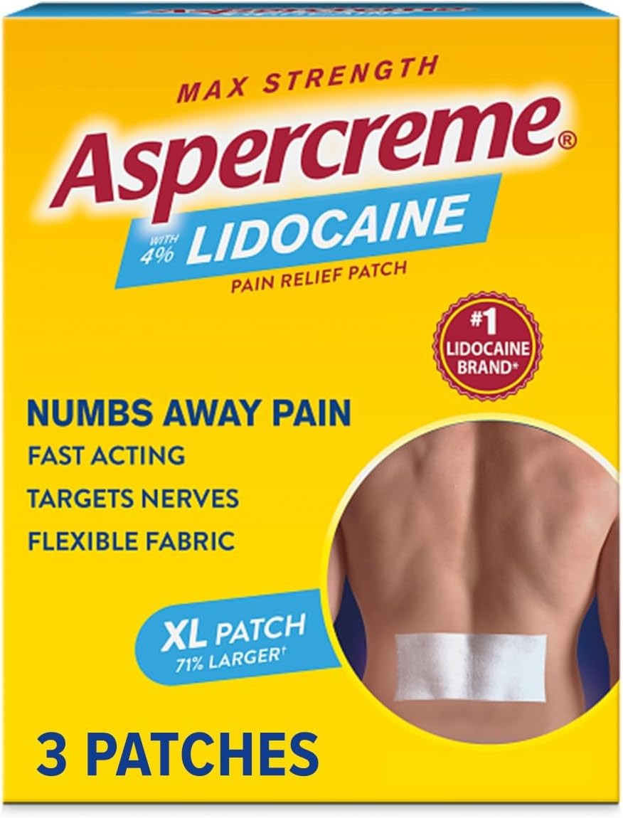 Aspercreme Lidocaine Pain Relief Patch XL for Back, Neck & Shoulder ...