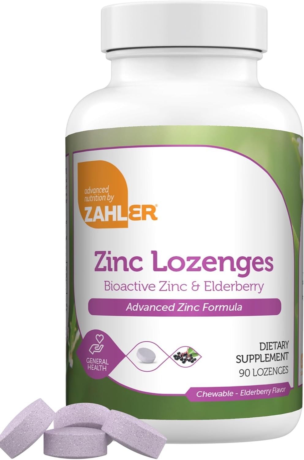 Zahler Elderberry Zinc Lozenges for Adults & Kids - Delicious Chewable ...