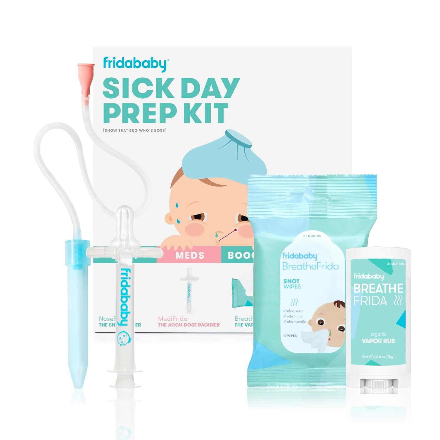 Frida Baby Sick Day Prep Kit, Sick Baby Essentials Includes NoseFrida ...