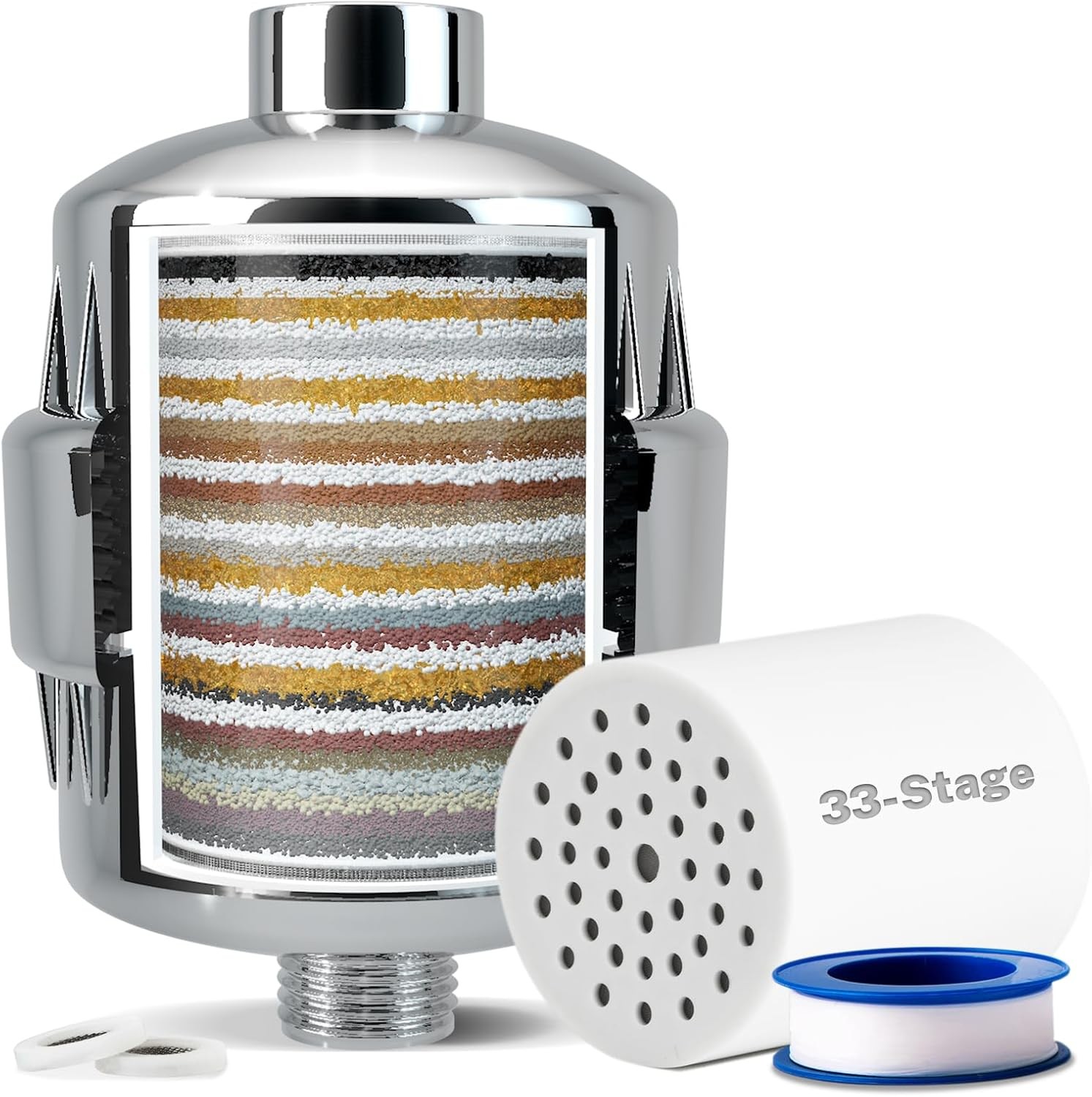 iSpring SF2S 33 Stage Universal Shower Filter with Replaceable Filter ...