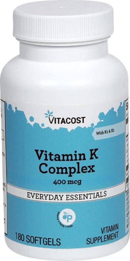 Vitacost Vitamin K Complex with K1 & K2-400 mcg - 180 Softgels Die ...