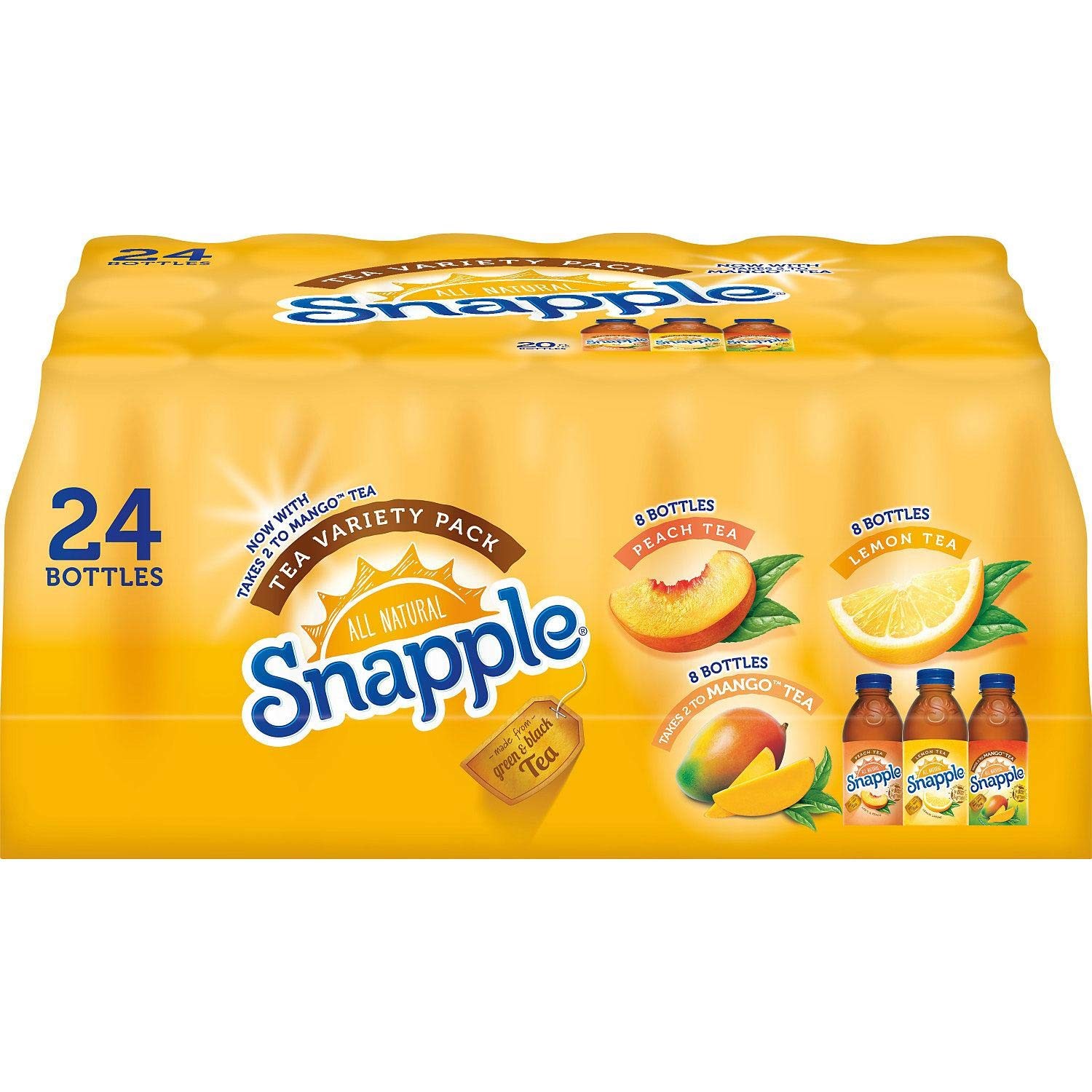 Snapple Iced Tea Variety Pack, 20 Fl Oz (Pack of 24) Deals and Price ...