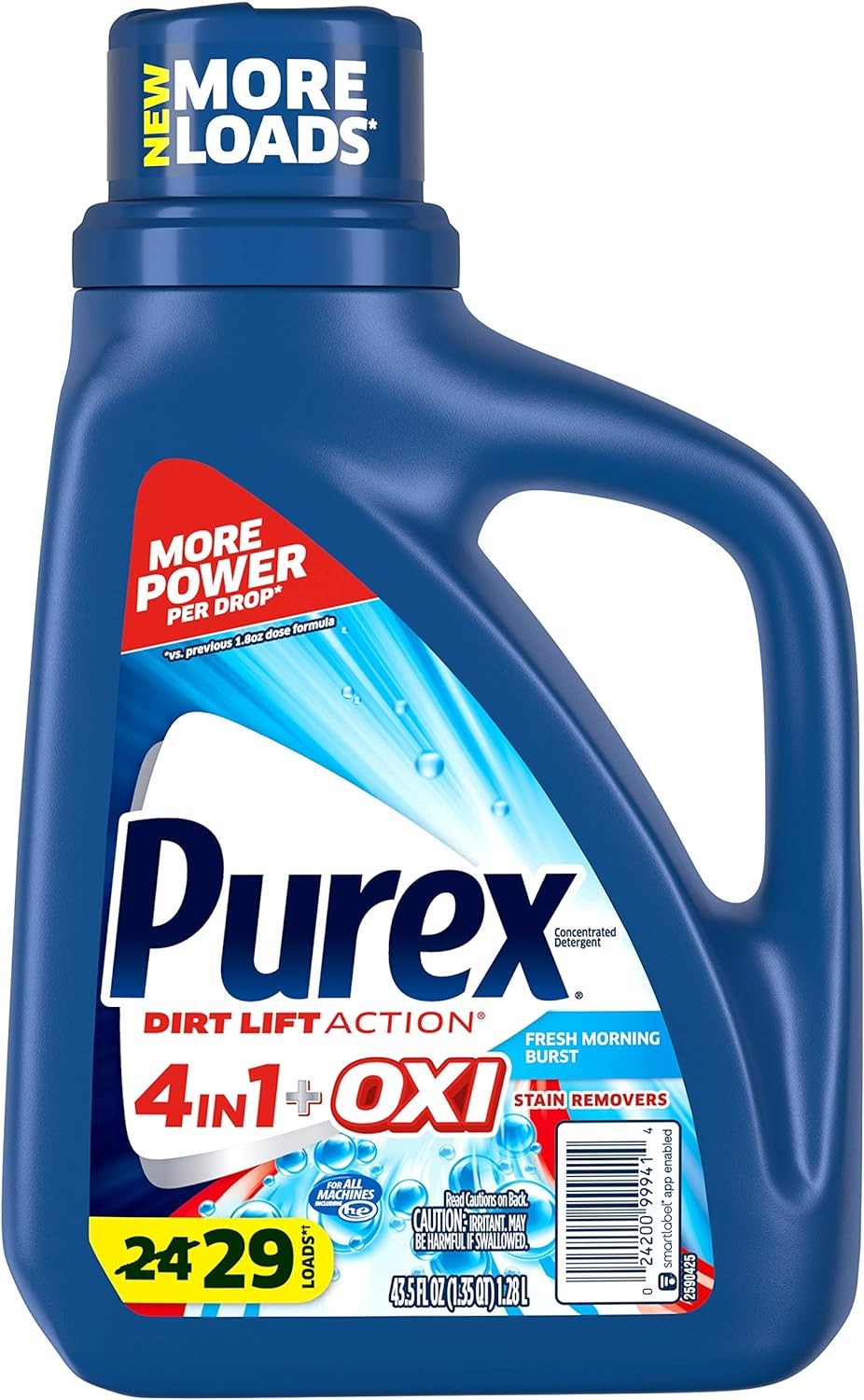 Purex Liquid Laundry Detergent Plus Oxi, Fresh Morning Burst, 43.5 oz ...